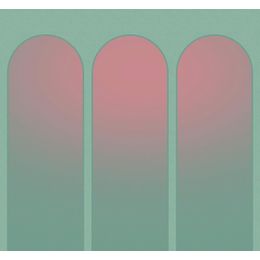 Fototapete Komar "Digitaldruck Vlies - temple - Gr&ouml;&szlig;e 300 x 280 cm", bunt (rosa, t&uuml;rkis), B:300m L:280m, Vlies, Tapeten, Wohnzimmer, Schlafzimmer