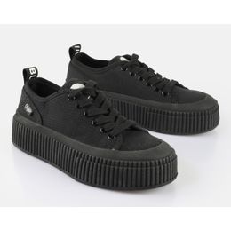 Sneaker Buffalo "MADISON", Damen, Gr. 40, schwarz, Textil, Schuhe Sneaker, Freizeitsneaker, Halbschuh, Schn&uuml;rschuh mit Memory Foam Fu&szlig;bett