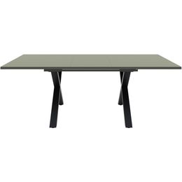 Esstisch "Reno", schwarz feinstruktur, glas olivgr&uuml;n glanz, schwarz feinstruktur, glas olivgr&uuml;n glanz, B:160cm H:75cm T:90cm, SET ONE BY Musterring, Tische, Esstisch, Mit Vierkantfu&szlig;, w&auml;hlbaren Gestellen und Plattenfarben