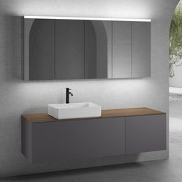 neoro n50 M&ouml;belanlage B: 180 cm mit 2 Ausz&uuml;gen, Waschtisch B: 58 cm wei&szlig; matt, mit Spiegelschrank f&uuml;r die Schweiz,,