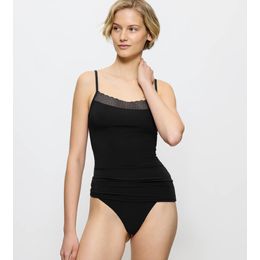 Spaghettitop Triumph "Feel of Modal Spaghetti Top", Damen, Gr. M, schwarz, Single Jersey, Obermaterial: 87% Modal, 13% Elasthan, figurbetont h&uuml;ftbedeckend, ohne Ausschnitt, Tops, sehr weich