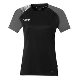 T-Shirt Kempa "Shirt Ambition 28 Women", Damen, Gr. L, schwarz (schwarz, anthra), Obermaterial: 100% Polyester Pol. recyc.., Shirts T-Shirt