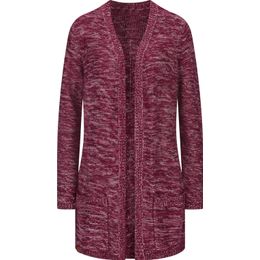 CR&Eacute;ATION L Damen Strickjacke in Longform, meliert bordeaux-meliert Gr&ouml;&szlig;e 40