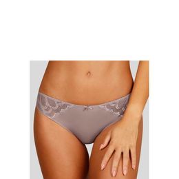 Lascana Tanga 'Evita' beige Gr. 32/34 f&uuml;r Damen. Mit Schleife, Spitze, Schmuckelement