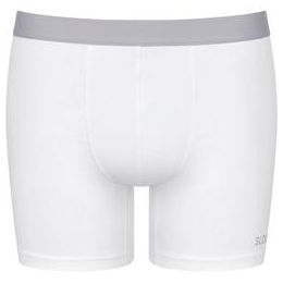 Boxer Sloggi "Men GO ABC 2.0", Herren, Gr. XS, wei&szlig;, Single Jersey, Obermaterial: 95% Baumwolle, 5% Elasthan, clean, unifarben, k&ouml;rpernah, Unterhosen, l&auml;ngeres Bein, Baumwollmix, weich, elastischer Bund