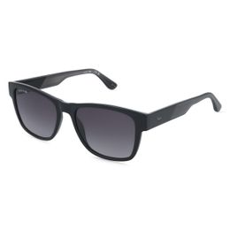 Lacoste L6084S | Herren-Sonnenbrille | Fassung: Vollrand, Eckig, Kunststoff, Schwarz | Glasfarbe: Grau Verlaufend