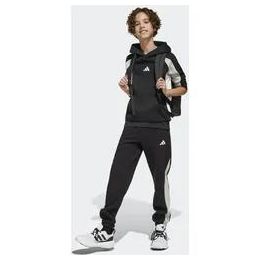 Sporthose Adidas SPORTSWEAR "SEASONAL ESSENTIALS COLORBLOCK KIDS", Kinder, Gr. 152, N-Gr, schwarz (schwarz, wonder silber, wei&szlig;,), Obermaterial: 55% Baumwolle, 36% Polyester, 9% Viskose, Hosen Sporthose