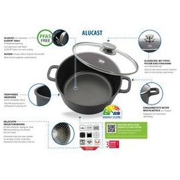 Kochtopf ELO "Alucast", schwarz, H:8,8cm &Oslash;:16cm, T&ouml;pfe, Kochtopf, Induktion