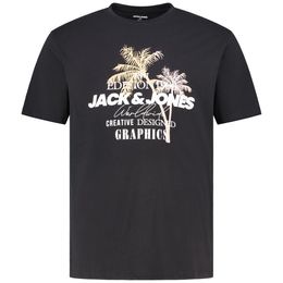 Jack & Jones Herren Gro&szlig;e Gr&ouml;&szlig;en | Jack&Jones T-Shirt mit Label-Print Farbe schwarz Gr&ouml;&szlig;e: 7XL
