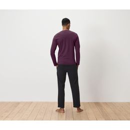 Tchibo - Pyjama-Set mit Flanellhose - Herren - Gr. S - bordeaux/gestreift