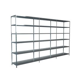 SCHULTE REGALWELT Steck-Grundregal und 2 Anbauregale 230 x 260 x 35 cm, 18 B&ouml;den, verzinkt, Tragkraft 510 kg