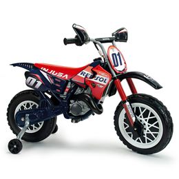 Injusa Repsol Elektromotorrad f&uuml;r Kinder ab 3 Jahren &ndash; Offizielles Racing-Design - Elektrofahrzeug mit St&uuml;tzr&auml;dern & Gaspedal