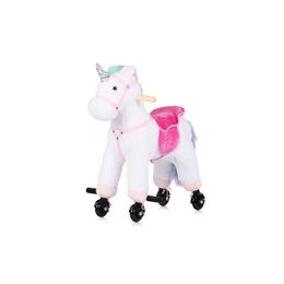 Chipolino Rutscher Tiere Sound Rollen Pl&uuml;sch Reitspielzeug Rollpferd Griffe wei&szlig;