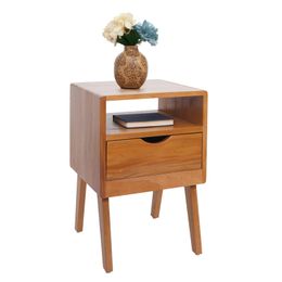 Nachttisch MCW-P16, Kommode Beistelltisch Nachtschrank Schrank, Schublade Fach 64x42x40cm ~ naturfarben