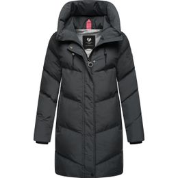 Kurzmantel Ragwear "Avelin", Damen, Gr. XXXL(46), grau (dunkelgrau), Obermaterial: 100% Polyester. Innenfutter: 100% Polyester. Wattierung: 100% Polyester, Basic, gerade ca. Mitte Oberschenkel, hoch geschlossener Ausschnitt, &Auml;rmel ohne &Auml;rmelschlitz Rippstrickb&uuml;ndchen, M&auml;ntel Kurzmantel, Wasserdichter gesteppter Damen Wintermantel