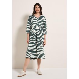 Tunikakleid Cecil, Damen, Gr. L42, US-Gr&ouml;&szlig;en, gr&uuml;n (schwarz balmy khaki), Web, 100% Baumwolle, bedruckt, normal wadenlang, V-Ausschnitt, abgesteppt, Kleider, mit Print