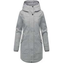 Wollmantel Ragwear "Janesha Coat", Damen, Gr. L (40), hellgrau, Obermaterial: 100% Polyester. Innenfutter: 100% Polyester, tailliert ca. Mitte Oberschenkel, hoch geschlossener Ausschnitt, verstellbar Rippstrickb&uuml;ndchen verstellbar, M&auml;ntel, Mantel in Wolloptik mit Kapuze