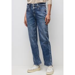 Comfort-fit-Jeans Street One, Damen, Gr. 29, L&auml;nge 30, blau (medium blau authentic), Jeans, 98% Baumwolle, 2% Elasthan, unifarben, lang, Jeans, High Waist