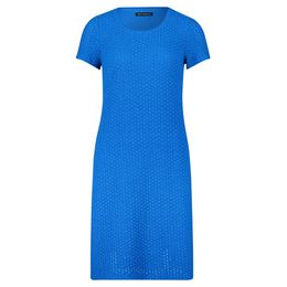 Etuikleid Betty Barclay "Damen mit Rundhalsausschnitt", Damen, Gr. 36, Normalgr&ouml;&szlig;en, blau (mittelblau), Obermaterial: 50% Polyamid, 48% Baumwolle, 2% Elasthan. Futter: 100% Polyester, figurumspielend kurz, Rundhals, Kleider Etuikleid, Muster