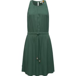 Blusenkleid Ragwear "Sanai", Damen, Gr. L (40), Normalgr&ouml;&szlig;en, gr&uuml;n (tannengr&uuml;n), 100% Viskose, tailliert ca. Mitte Oberschenkel, Rundhals, &Auml;rmel ohne &Auml;rmelschlitz normaler Saum, Kleider Blusenkleid, stylisches Sommerkleid mit verspielten Details