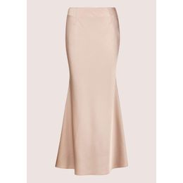 Madeleine Mode Midirock MADELEINE "Satinrock Eleganter Maxirock f&uuml;r festliche Anl&auml;sse", Damen, Gr. 34, beige (beige, goldfarben), Obermaterial: 100% Polyester PES., Modern, normal, R&ouml;cke, Langer Satinrock in A-Linie