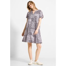Sommerkleid Cecil, Damen, Gr. L (42), US-Gr&ouml;&szlig;en, rot (aubergine rot), Web, 100% Baumwolle, bedruckt, gerade knielang, Rundhals, B&uuml;ndchen, Kleider Sommerkleid, aus 100% Baumwolle