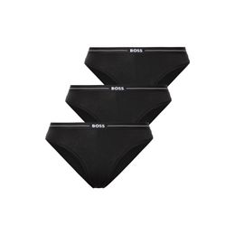Slip BOSS "3P BRIEF", Damen, Gr. S (36), 3 Stk., schwarz (schwarz 001), Jersey, Obermaterial: 90% Baumwolle, 10% Elasthan, unifarben, k&ouml;rpernah, Unterhosen Slip, mit elastischen Logobund