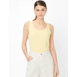 Kurzarmshirt Brax "Style SILVY", Damen, Gr. 46, gelb, 47% Baumwolle, 47% Modal, 6% Elasthan, Rundhals, Shirts