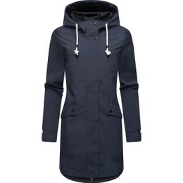 Softshellmantel Ragwear "Tinsley Shell", Damen, Gr. L (40), blau (navy), Obermaterial: 100% Polyester. Innenfutter: 100% Polyester, weit ca. Mitte Oberschenkel, hoch geschlossener Ausschnitt, mit Knopf normaler Saum mit Druckknopf, M&auml;ntel, wasser- und winddichte Damen Softshelljacke