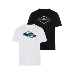T-Shirt Quiksilver "SURF SAFARI INSIDE QUAD PACK", Herren, Gr. L, schwarz, whit, Obermaterial: 100% Baumwolle, Shirts T-Shirt, f&uuml;r Erwachsene, Kurzarm, f&uuml;r Freizeit und aktive Unternehmungen