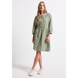 Tunikakleid Street One, Damen, Gr. 42, EURO-Gr&ouml;&szlig;en, gr&uuml;n (soft moss gr&uuml;n), Web, Obermaterial: 100% Baumwolle. Unterkleid: 100% Modal, unifarben, comfort fit normal, Rundhals, B&uuml;ndchen, Kleider, mit Rundhalsausschnitt