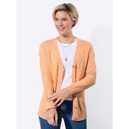 Strickjacke Classic Basics, Damen, Gr. 52, apricot, 50% Baumwolle, 50% Polyacryl, unifarben, Strickjacken Strickjacke