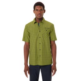 Kurzarmhemd Vaude "MEN'S ALBSTEIG SHIRT III", Herren, Gr. L, N-Gr, schwarz leaf, Obermaterial: 54% Lyocell, 46% Polyester, Hemden, Kurzarm, aus Lyocell und Polyester, mit Knopfleiste