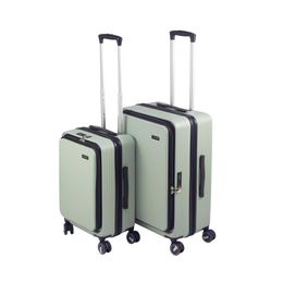 Novel Reisekofferset, Gr&uuml;n, Metall, Kunststoff, Textil, 2-teilig, h&ouml;henverstellbarer Teleskopgriff, 360&deg;-Rollensystem, TSA-Schloss, Tragehenkel, Netzfach, Freizeit, Koffer & Taschen, Reisekoffer-Sets