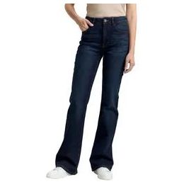 Schlagjeans Tom Tailor "STELLA Bootcut", Damen, Gr. 27, L&auml;nge 34, blau (dunkelblau), Denim/Jeans, Obermaterial: 98% Baumwolle, 2% Elasthan. Futter: 65% Baumwolle, 35% Polyester, unifarben, bootcut fit lang, Jeans, mit Schlag und Stretch