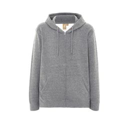 JHK - "Fuji" Hoodie mit durchgehendem Rei&szlig;verschluss f&uuml;r Herren/Damen Unisex (Grau meliert)