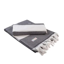 ARTG - "Hamamzz Marmaris Deluxe" Handtuch (Schwarz/Wei&szlig;)