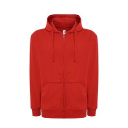JHK - Hoodie mit durchgehendem Rei&szlig;verschluss f&uuml;r Herren/Damen Unisex (Rot)
