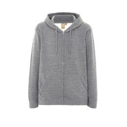 JHK - "Fuji" Hoodie mit durchgehendem Rei&szlig;verschluss f&uuml;r Herren/Damen Unisex (Grau meliert)