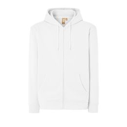 JHK - "Fuji" Hoodie mit durchgehendem Rei&szlig;verschluss f&uuml;r Herren/Damen Unisex (Wei&szlig;)