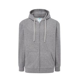 JHK - Hoodie mit durchgehendem Rei&szlig;verschluss f&uuml;r Herren/Damen Unisex (Grau meliert)