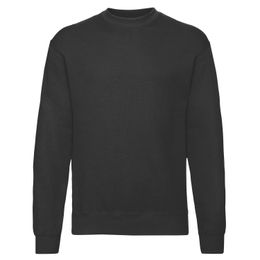 Fruit of the Loom - "Classic" Sweatshirt f&uuml;r Herren angesetzte &Auml;rmel (Schwarz)