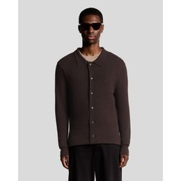 Lyle & Scott Lyle & Scott Strickjacke mit Kragen und Strukturmuster &ndash; Schwarz