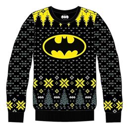 Batman - Sweatshirt f&uuml;r Herren, weihnachtliches Design (Schwarz/Gelb)