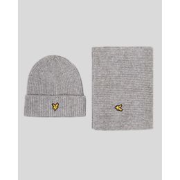 Lyle & Scott B&uuml;rstet Schal und M&uuml;tze Set