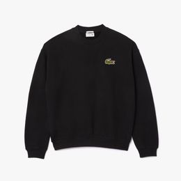 Lacoste - "Accent" Sweatshirt f&uuml;r Herren/Damen Unisex Fleece lose Passform (Schwarz)