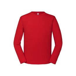 Fruit of the Loom - "Iconic 195 Premium" T-Shirt f&uuml;r Herren Lang&auml;rmlig (Rot)
