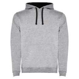 Roly - "Urban" Sweatshirt mit Kapuze f&uuml;r Herren (Grau meliert/Schwarz)