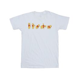 Disney - "Winnie The Pooh Stretching" T-Shirt f&uuml;r Herren (Wei&szlig;)