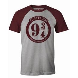Harry Potter - "London to Hogwarts" T-Shirt f&uuml;r Herren (Grau meliert)